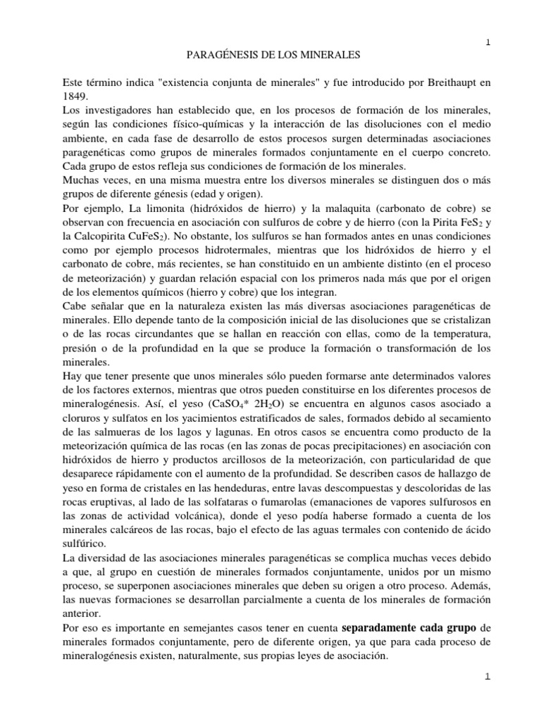 Paragenesis 2020 | PDF | Minerales | Roca (geología)