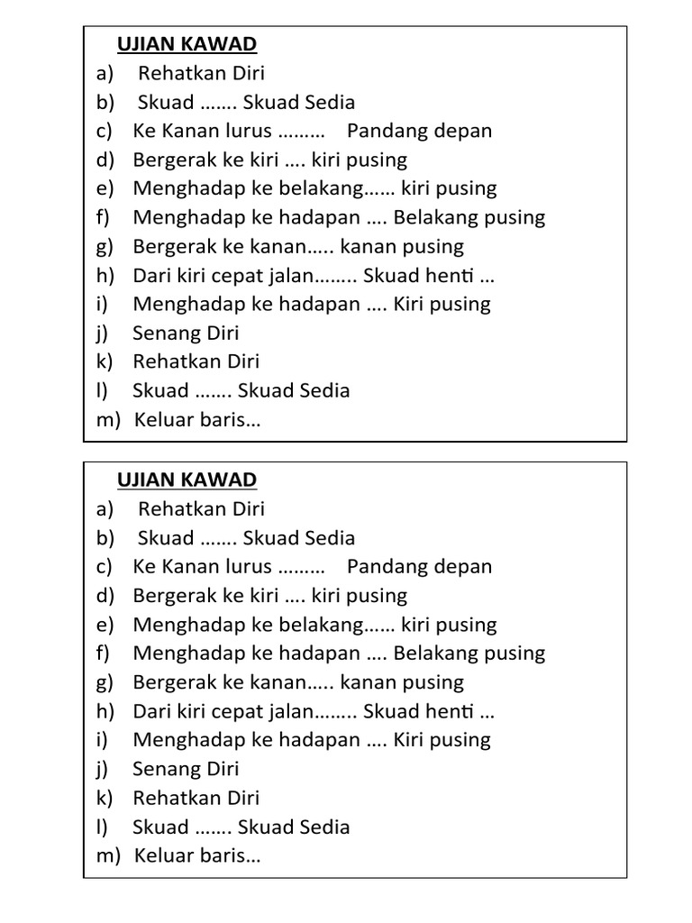 Arahan Kawad Kaki | PDF