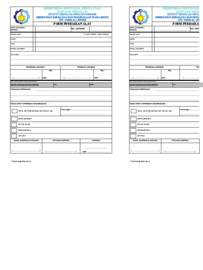 Form Perbaikan Alat Pdf