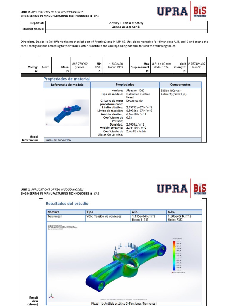 FEA Safety Factor Analysis Report | PDF | Engineering | Physical Sciences