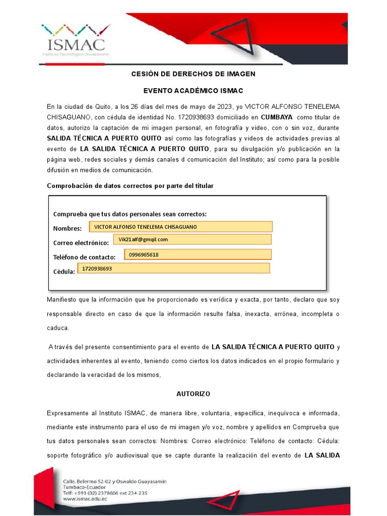Cesión de Derechos de Imagen | PDF | Ciencias sociales