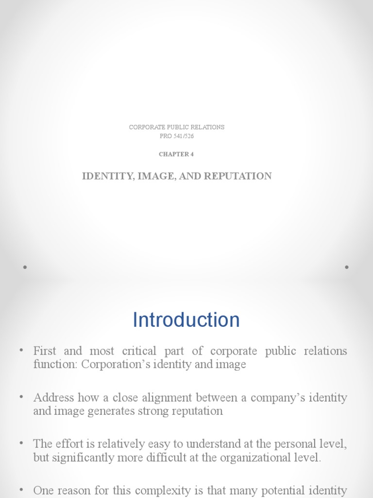 Chapter 4 - Image, Identity and Reputation | PDF | Reputation | Brand