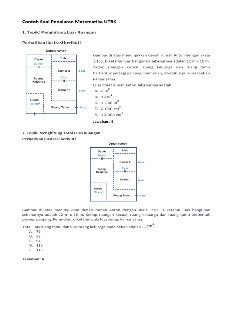 Contoh Soal Penalaran Matematika UTBK | PDF | Seni & Disiplin Bahasa