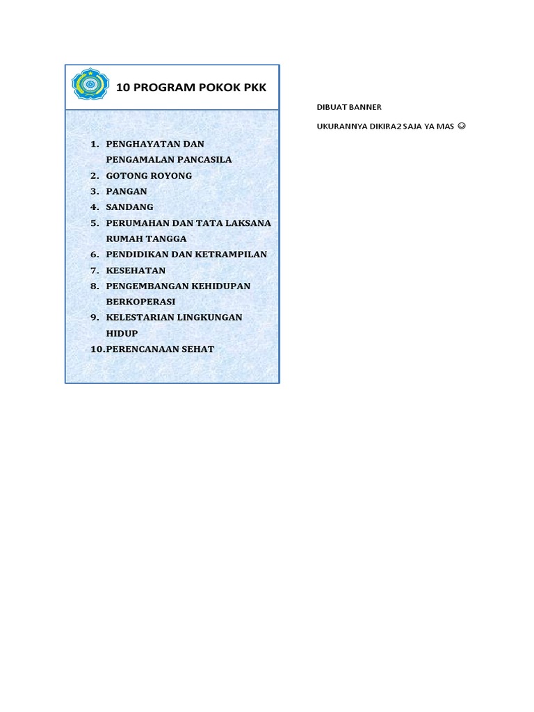 10 Program Pokok PKK | PDF