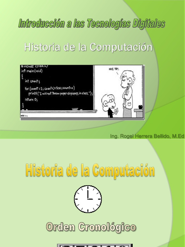 Historia de La ComputaciónUL | PDF | Clases de computadoras | Bienes ...