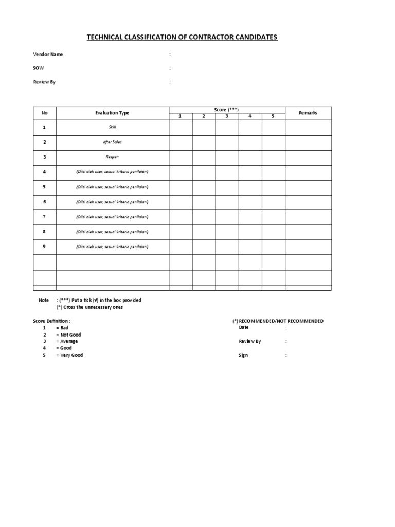 Vendor Classification | PDF