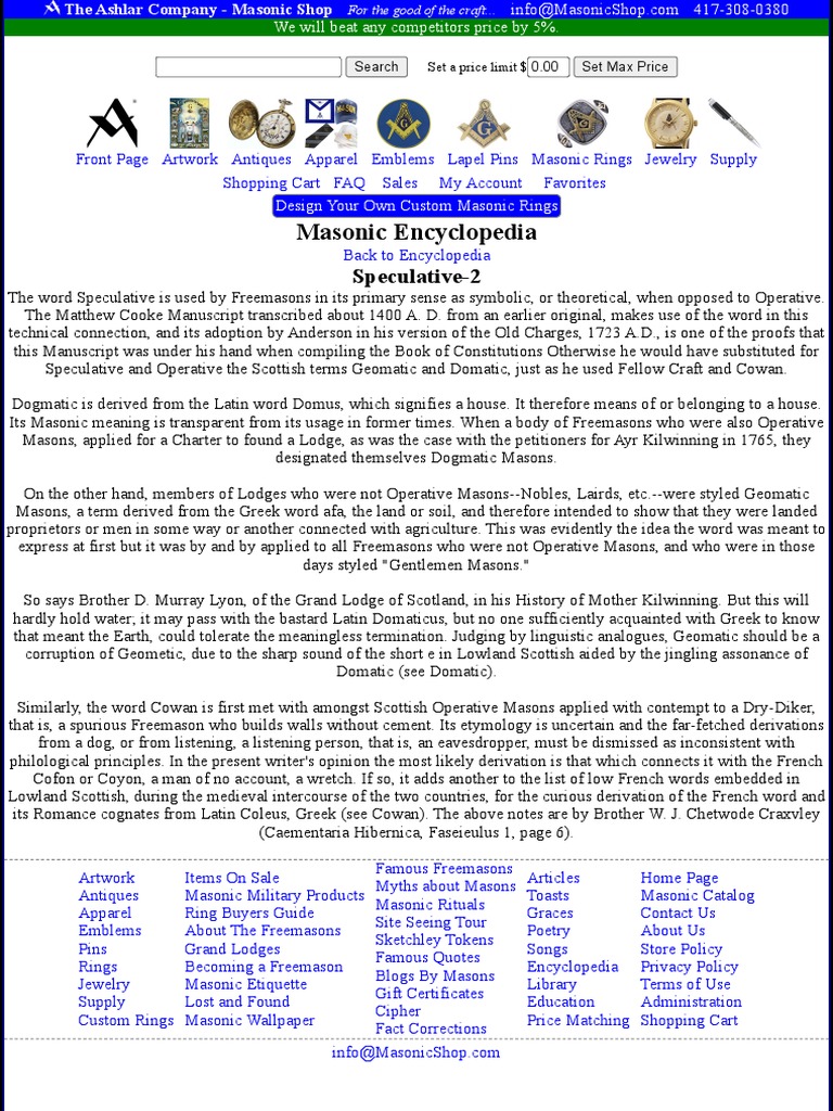 Masonic Encyclopedia: Speculative-2 | PDF | Freemasonry