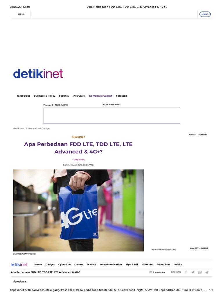 Perbedaan FDD LTE, TDD LTE, LTE+ | PDF