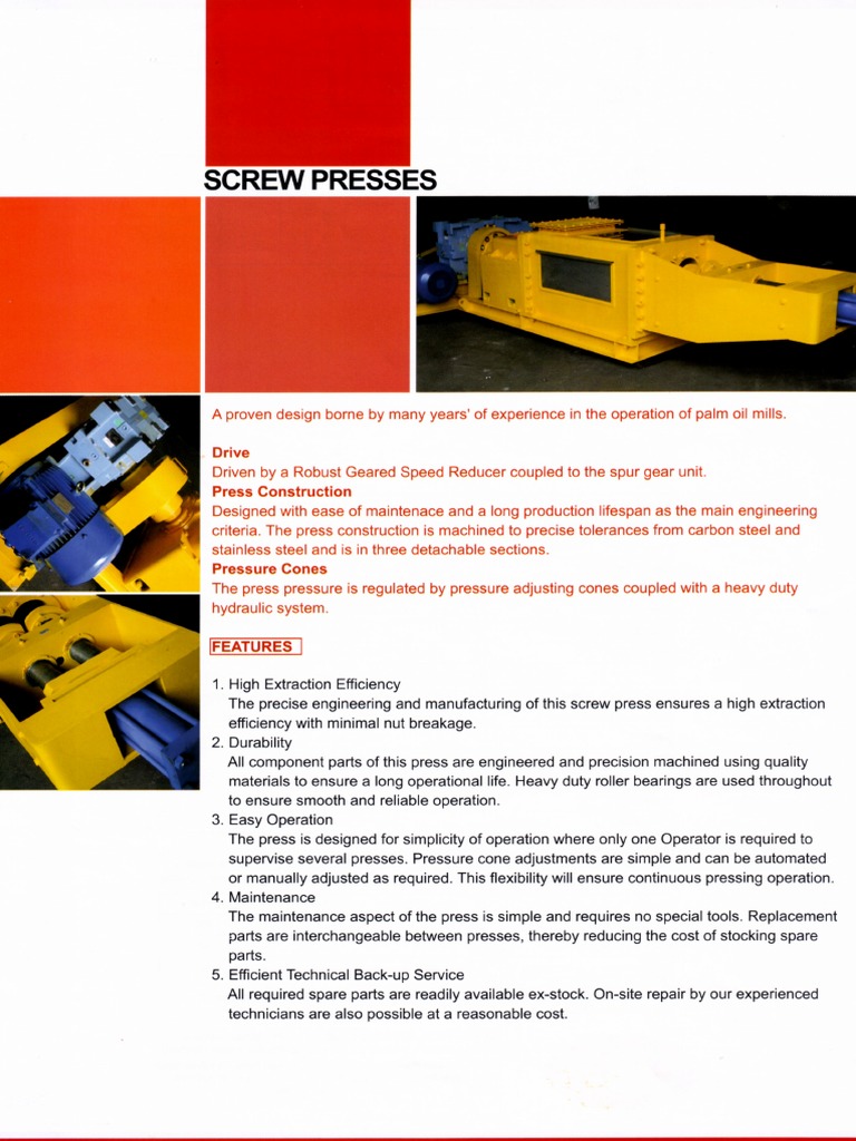 Modipalm Screw Press Brochure | PDF