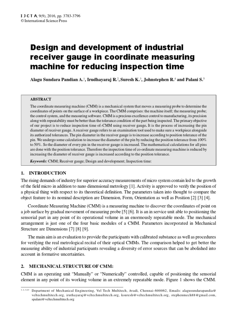 Receiver Gauge Design for CMM Efficiency | PDF | Engineering Tolerance ...