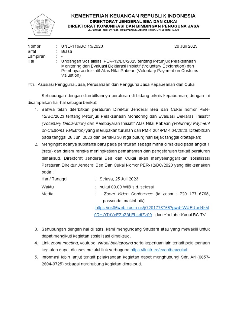 Sosialisasi Voluntary Declaration 2023 | PDF | Bisnis | Pengelolaan Keuangan & Uang