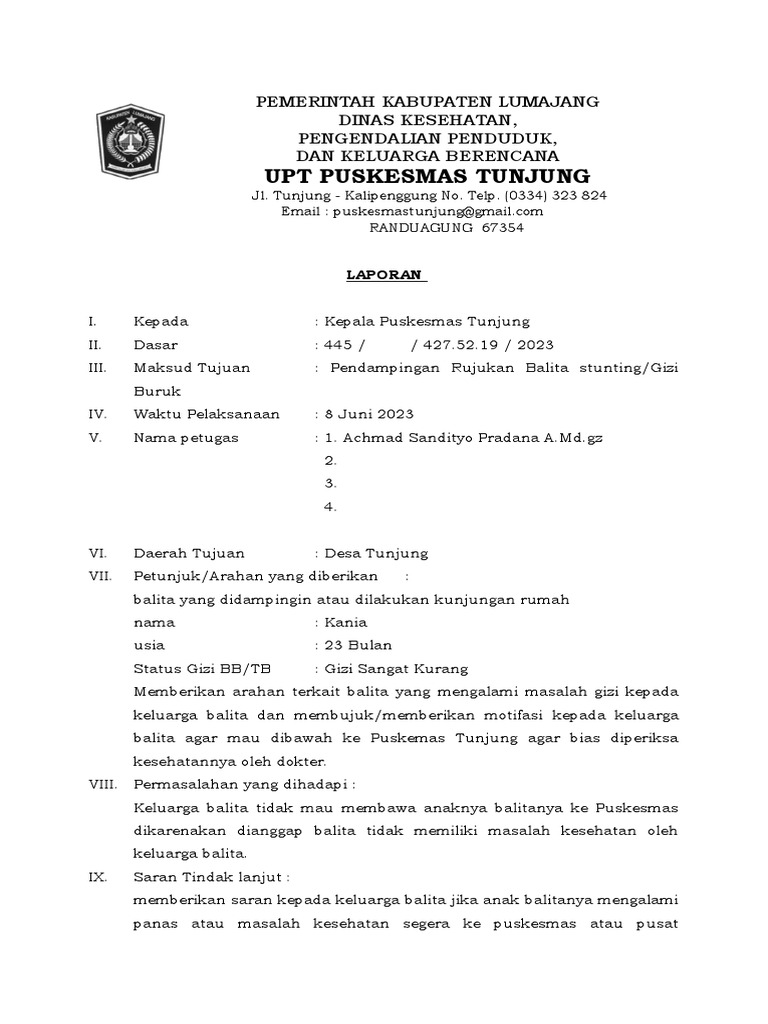 Format LHK Pendampingan | PDF