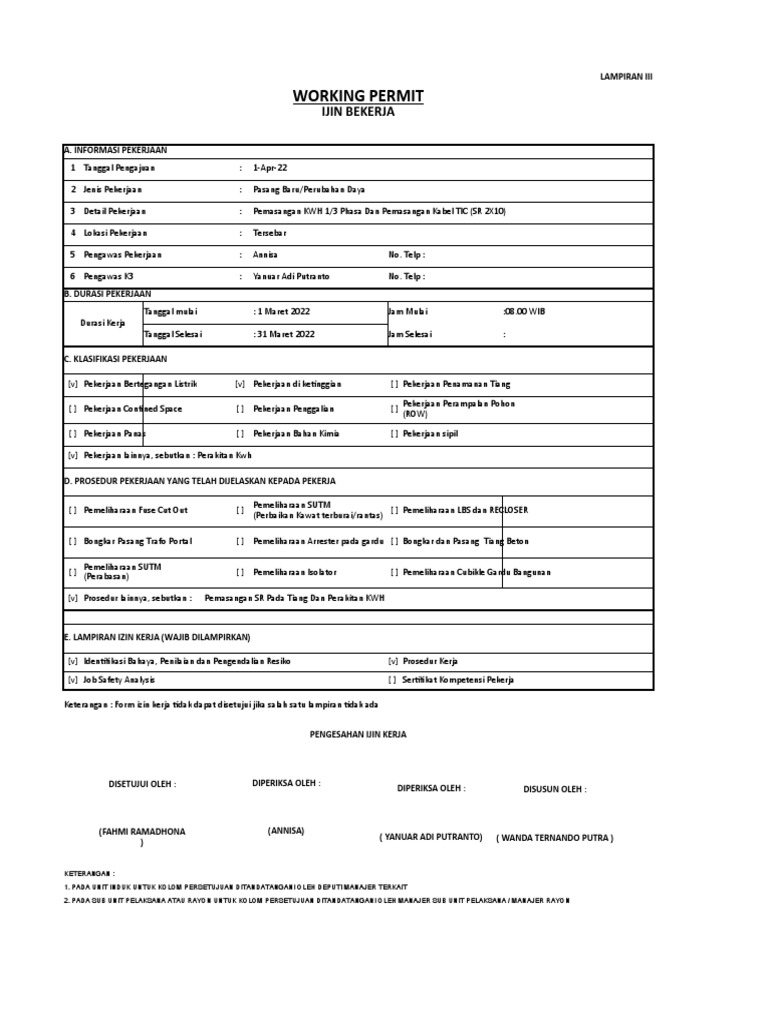 Working Permit | PDF