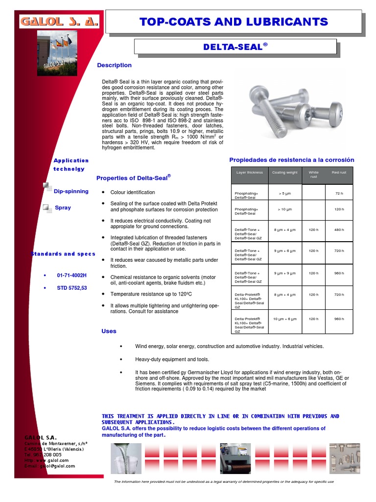 Delta Seal | PDF | Corrosion | Screw