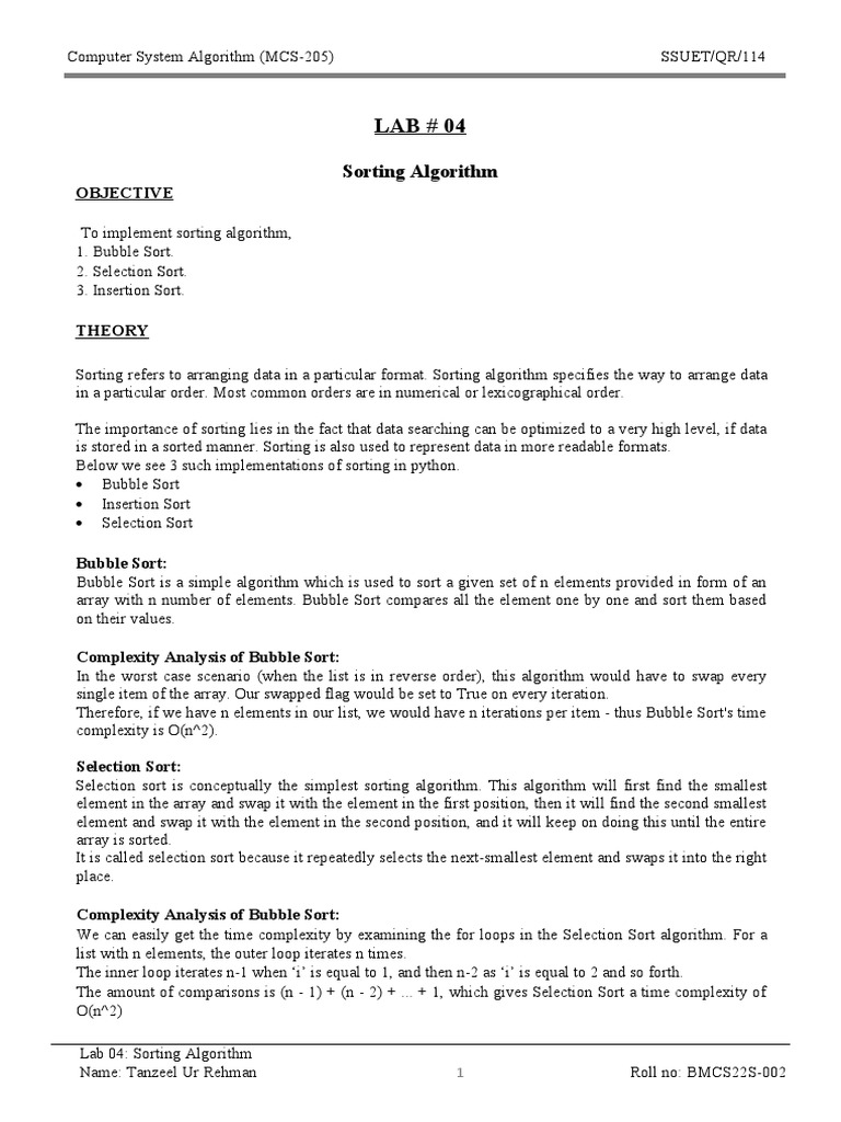 CSA Lab 4 | PDF | Computing | Computer Science
