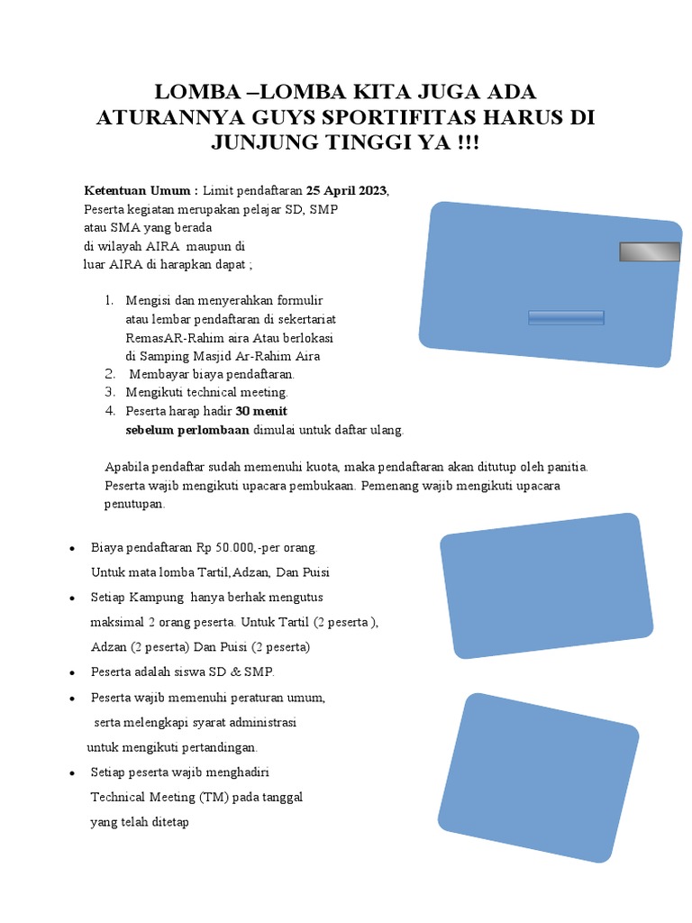 Tata Aturan Lomba | PDF