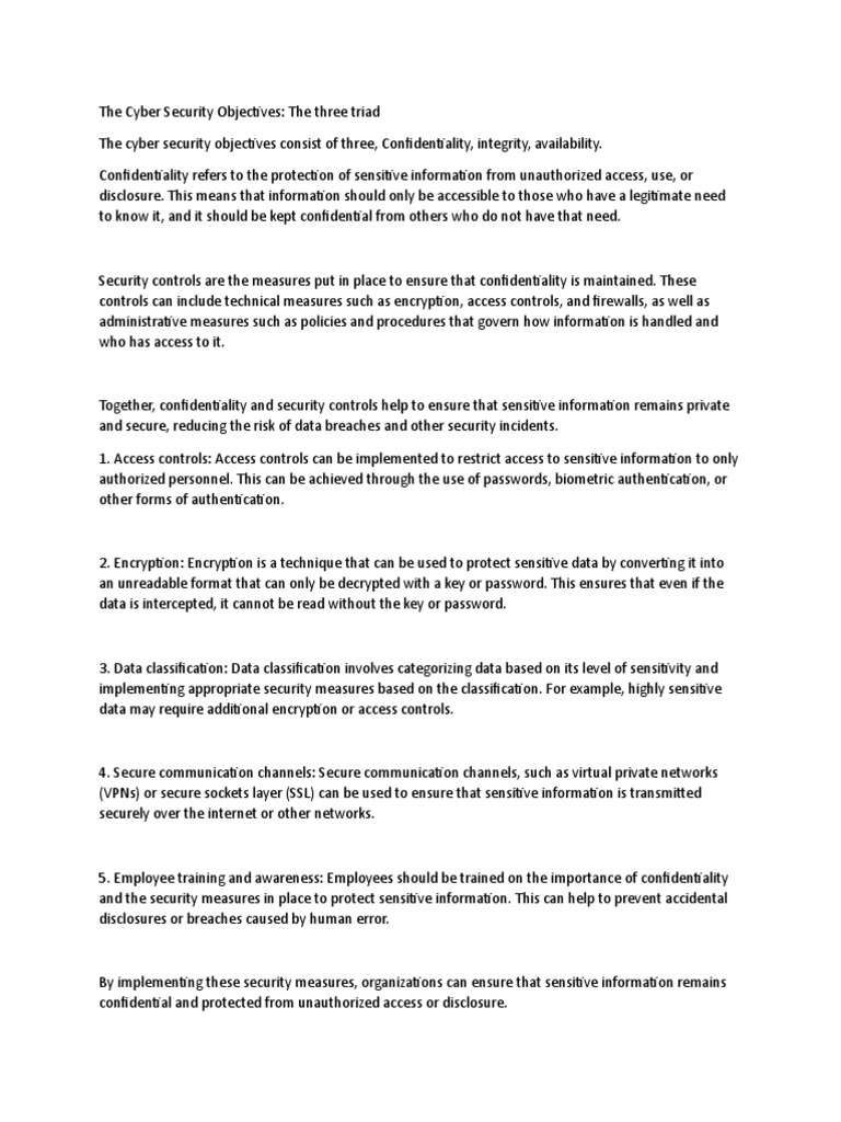 The Cyber Security Objectives | PDF | Information Security | Security