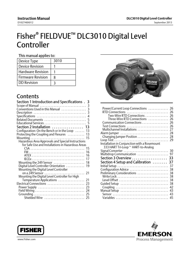 Fisher D3010 | PDF | Calibration | Sensor