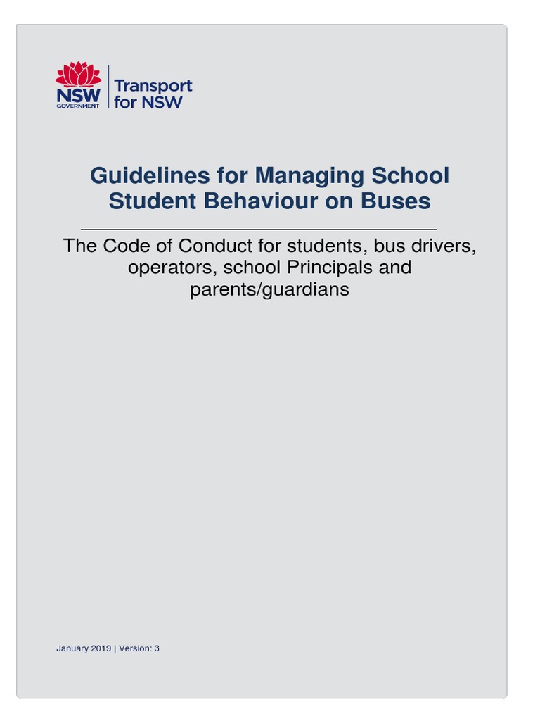 Guidelines For Managing School Student Behaviour On Buses | Download ...