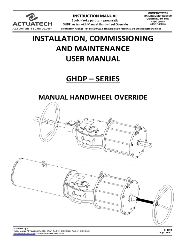 GHDP Series Manual Handwheel Guide | PDF | Actuator | Valve