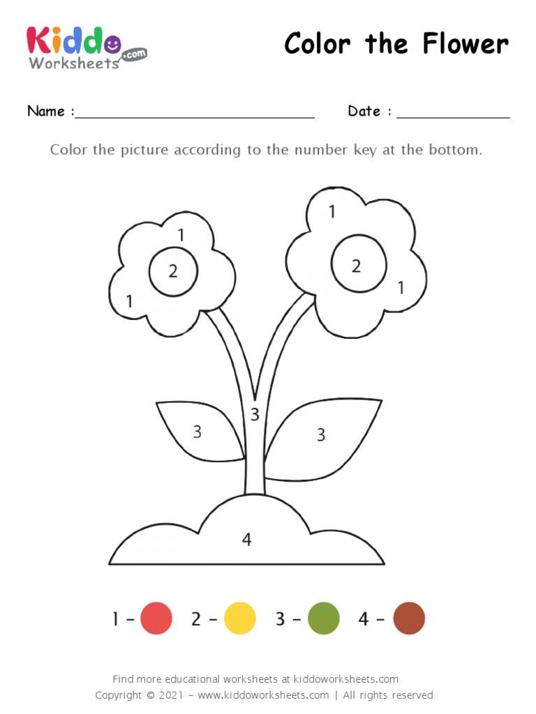 Color the Flower Worksheet for Kids | PDF