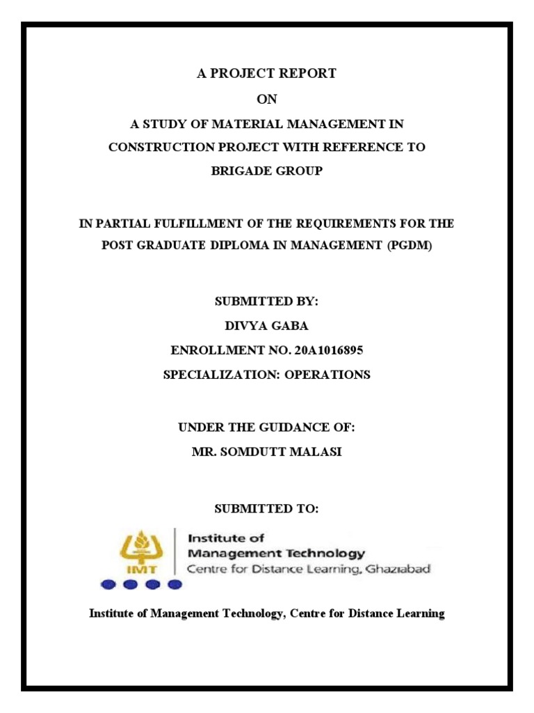 Material Management in Construction Projects | PDF | Inventory ...