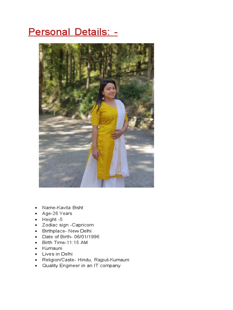 Biodata-Kavita | PDF