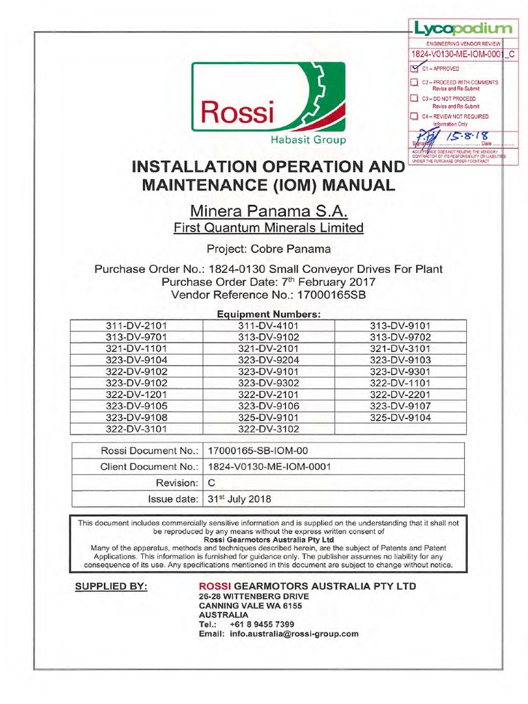 1824 V0130 Me Iom 0001 - C - C1 | PDF | Bearing (Mechanical) | Pump