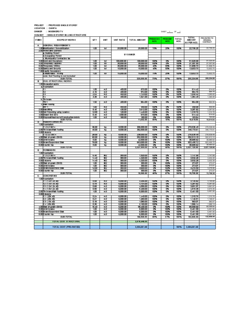 4th Billing Sample | PDF | Building Engineering
