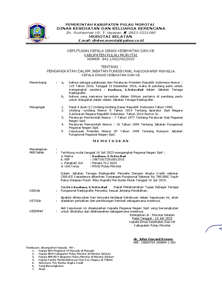 SK. Fungsional Radiografer III D | PDF | Hukum