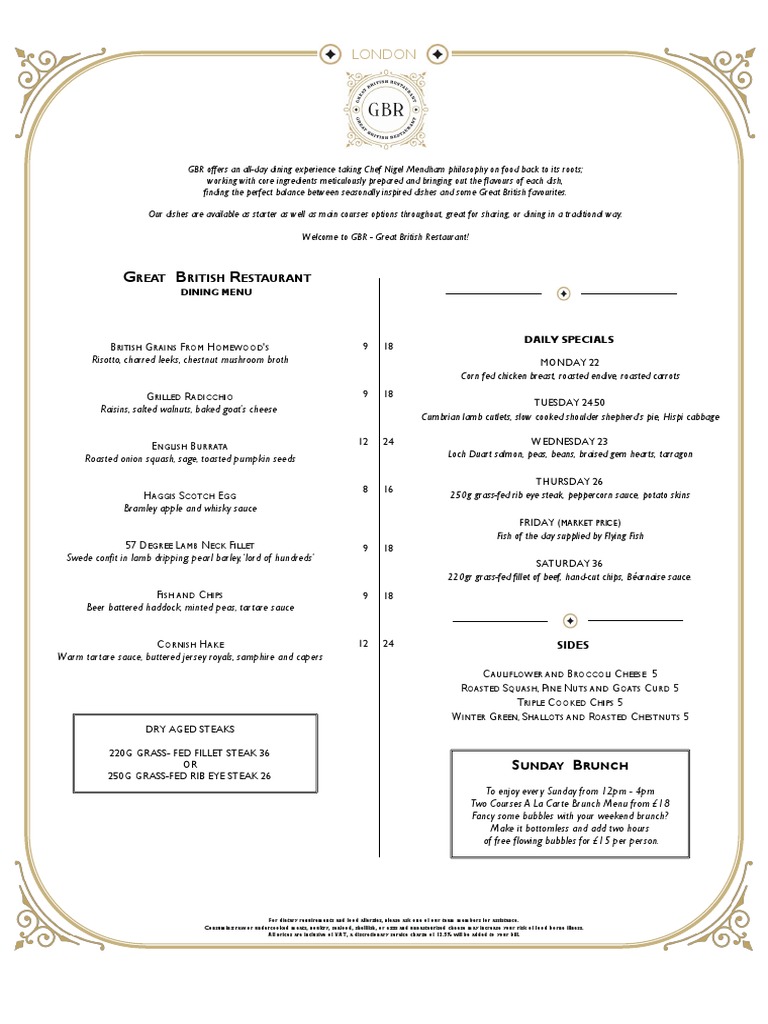 A La Carte Menu | PDF | Steak | Roasting