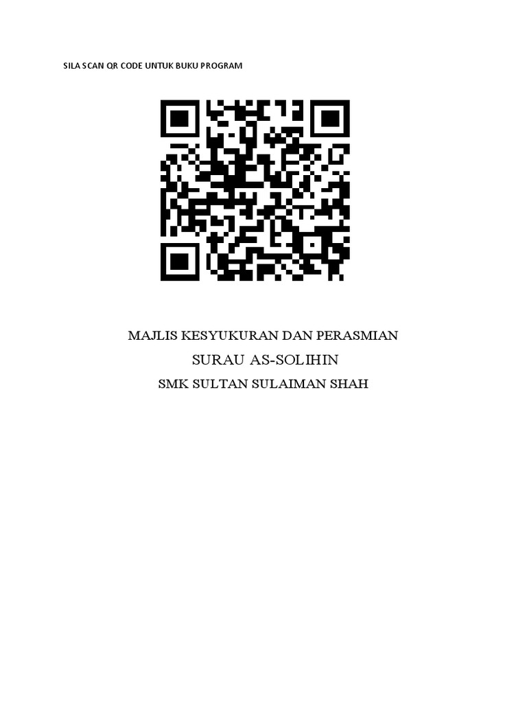 MAJLIS PERASMIAN SURAU AS=SOLIHIN | PDF