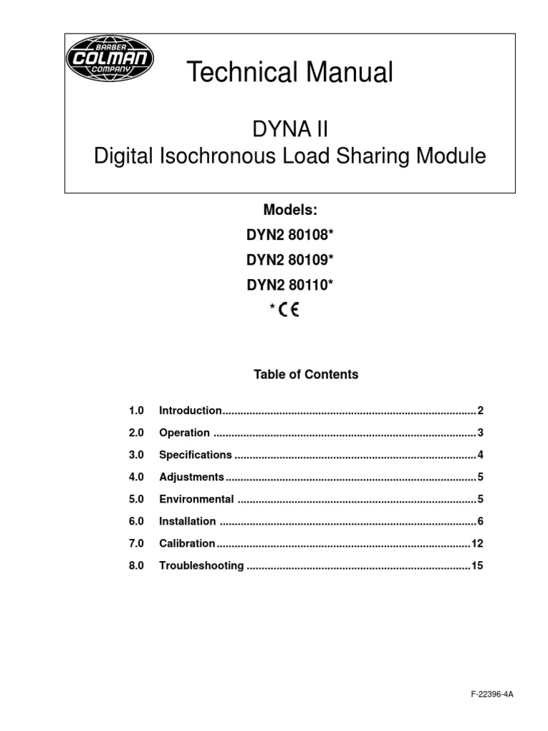 Barber Colman DYNA II Load Sharing Module | PDF | Alternating Current ...