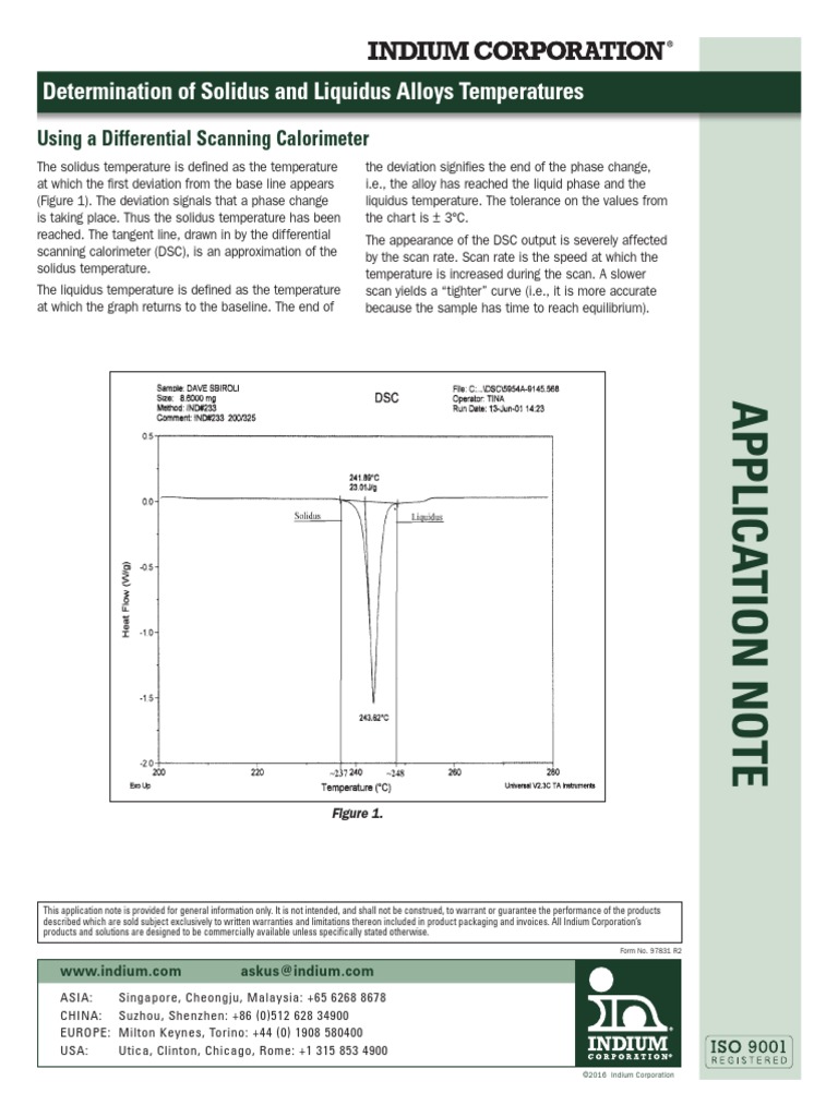Solidus and Liquidus Temperature Analysis | PDF | Differential Scanning ...