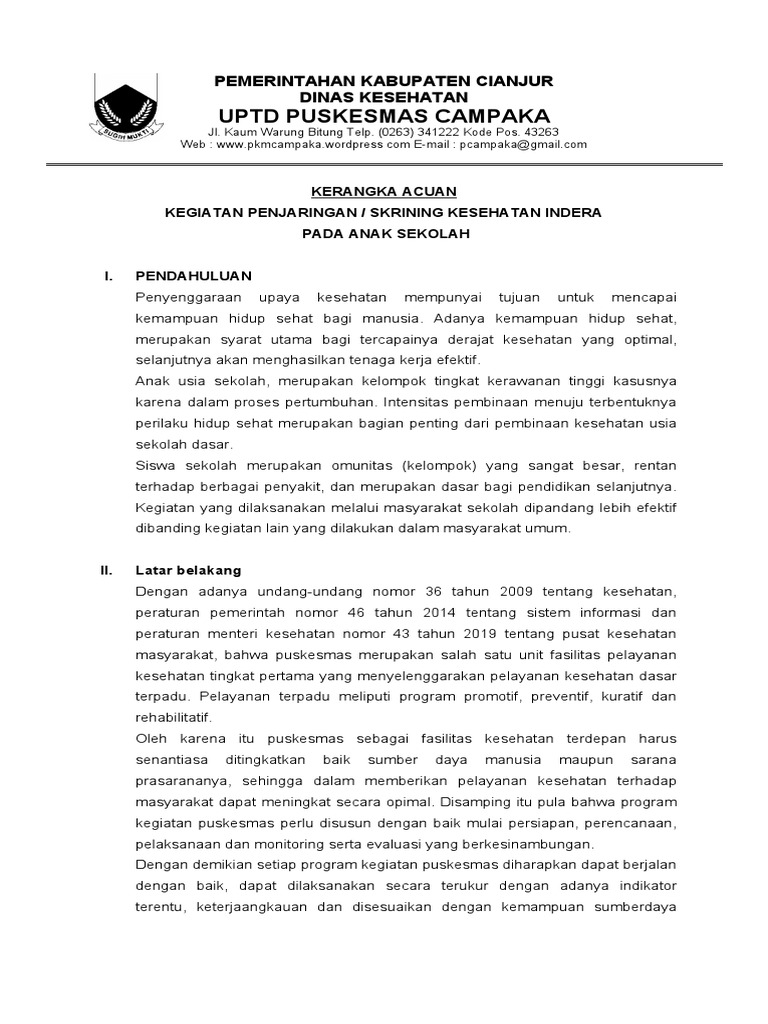 Kak Skrining Anak Sekolah | PDF