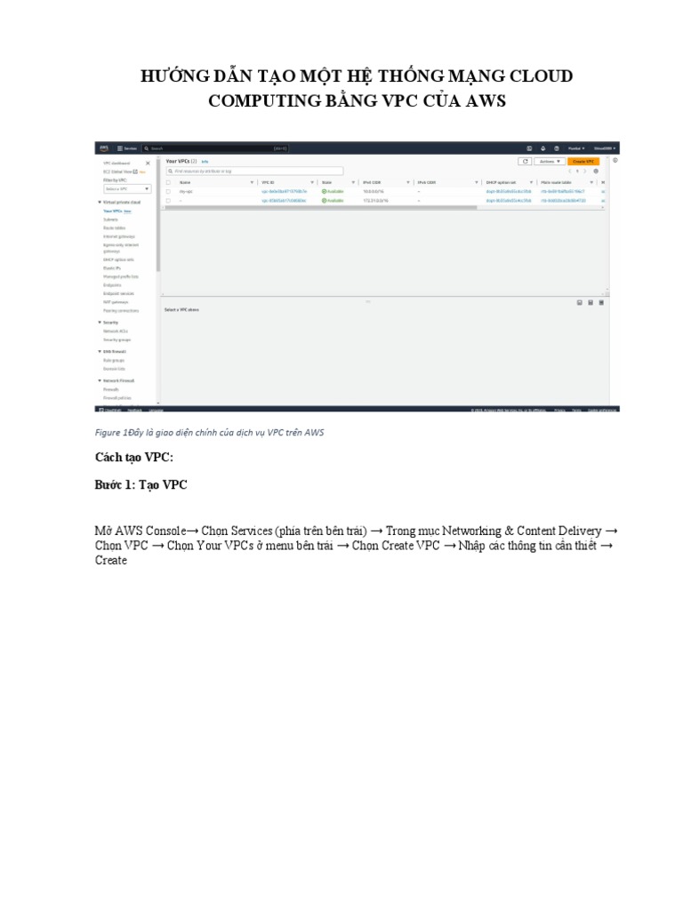 Hướng Dẫn Cài Đặt Vpc Trên Aws | PDF