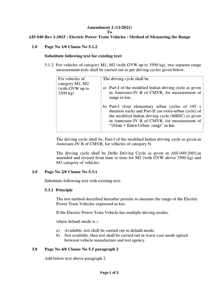 AIS-040 Rev 1-2015 - Electric Power Train Vehicles - Method of ...