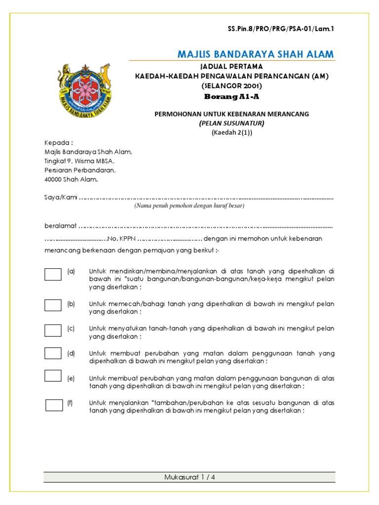 1 Borang A1 A Lam 1 Pdf