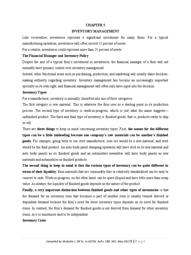 CH 9 Inventory Management | PDF | Inventory | Business
