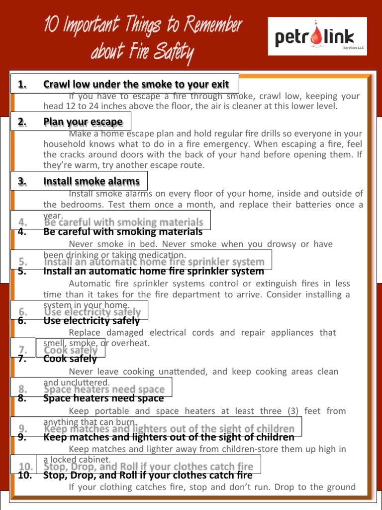 10 Important Things To Remember About Fire Safety PDF | PDF