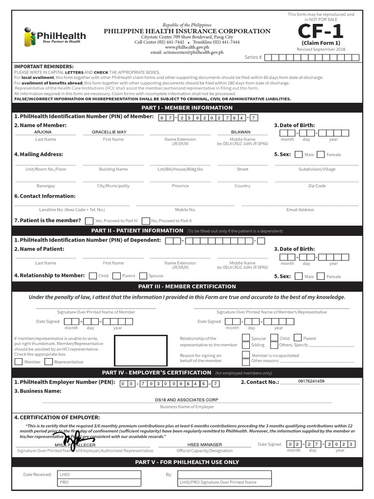 Philippine Health Insurance Corporation: Part I - Member Information ...