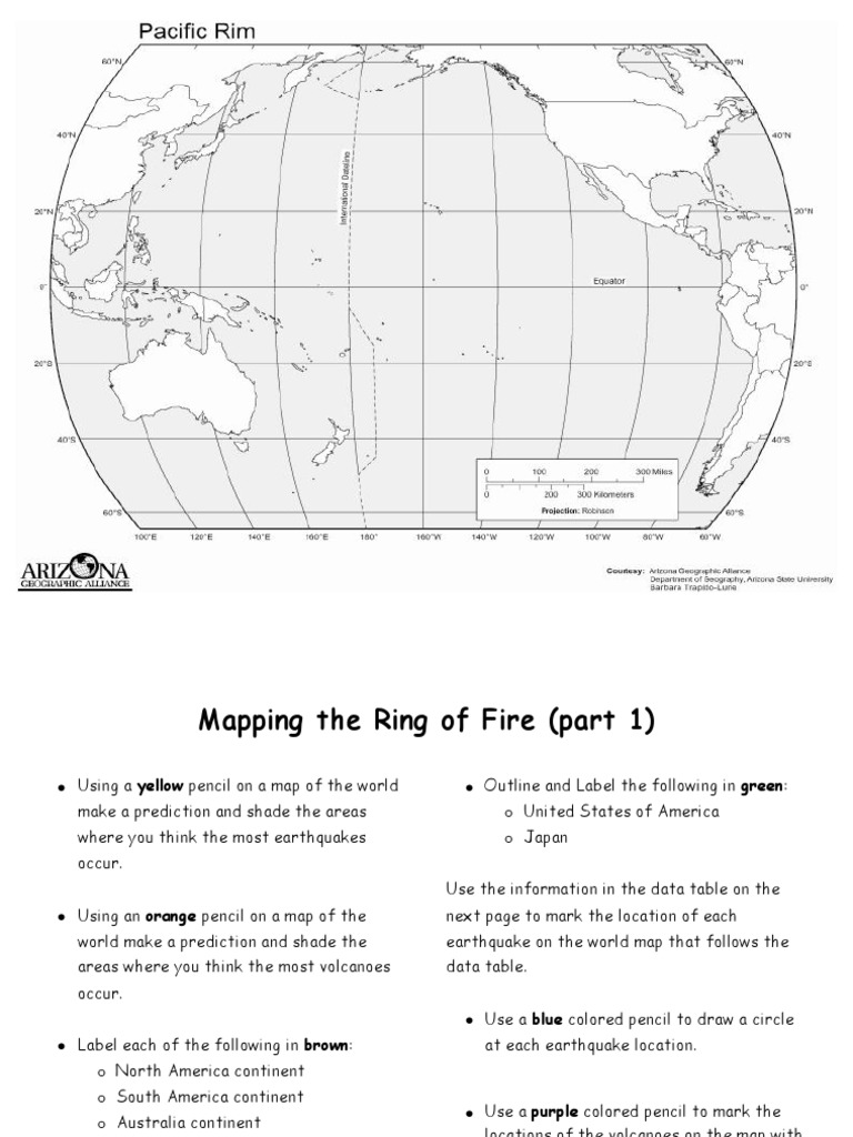 Mapping The Ring of Fire - Student Handout - Access | PDF | Geology ...