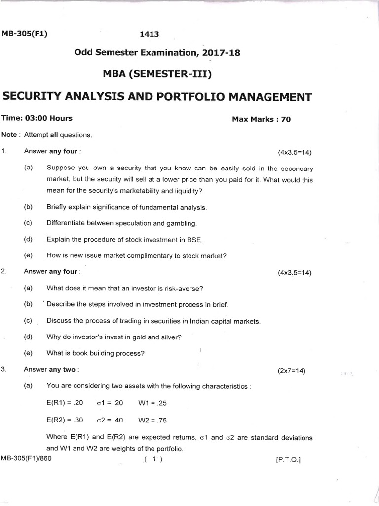 MBA-3 SAPM New | PDF