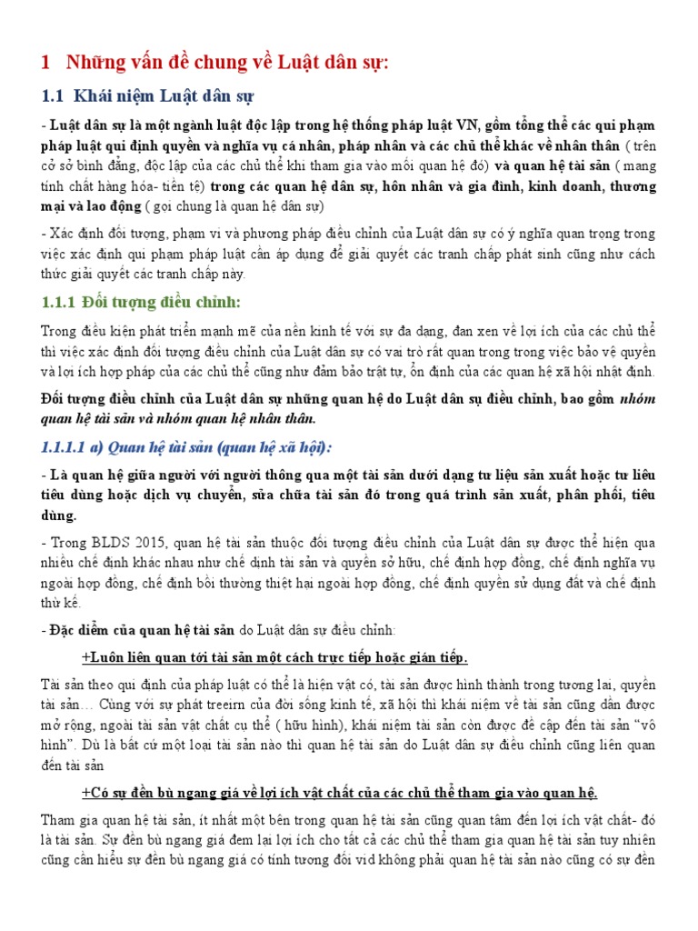 PLDC - Luật Dân Sự Full | PDF