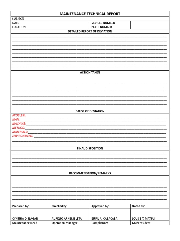 Vehicle Maintenance Technical Report | PDF | Finance & Money Management ...