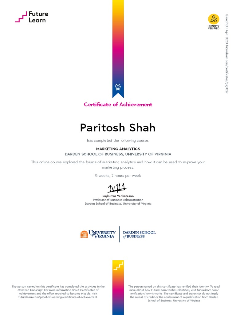 UVA Marketing Analytics Certificate | PDF | Analytics | Marketing