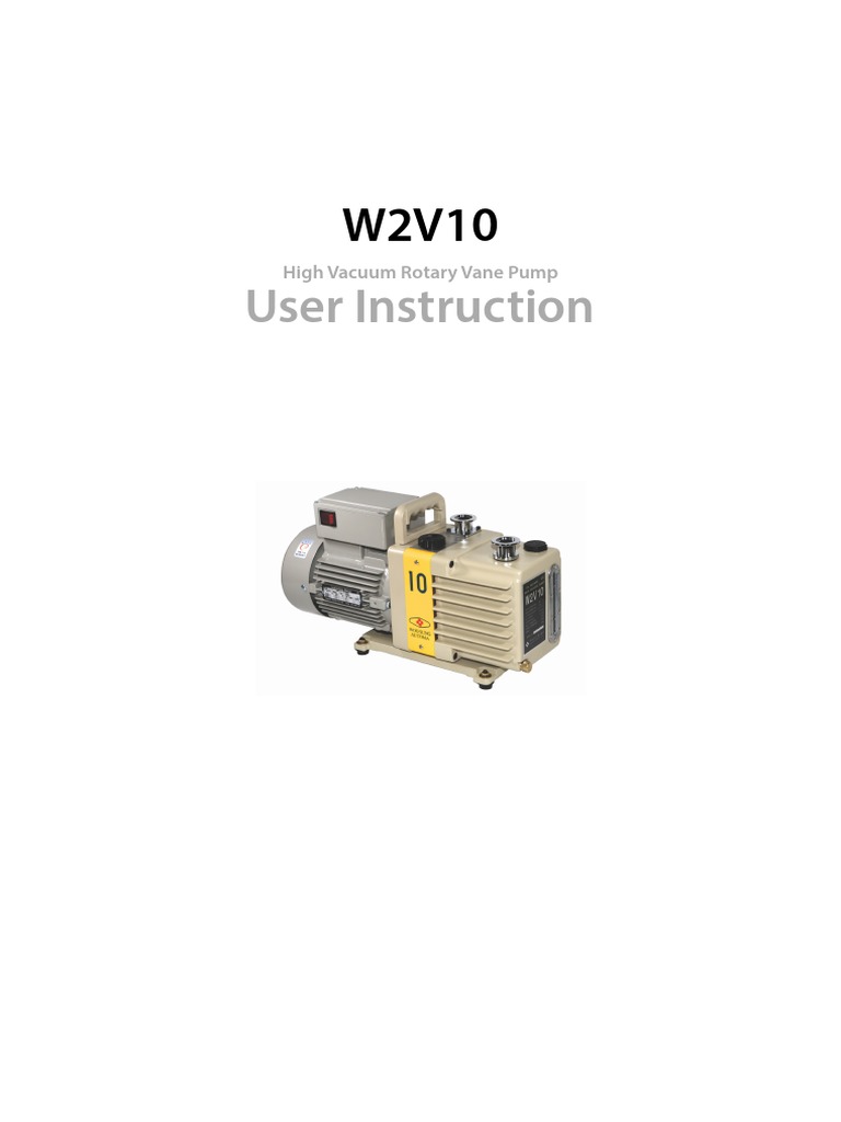 W2V10 Manual en 630 | PDF | Pump | Leak