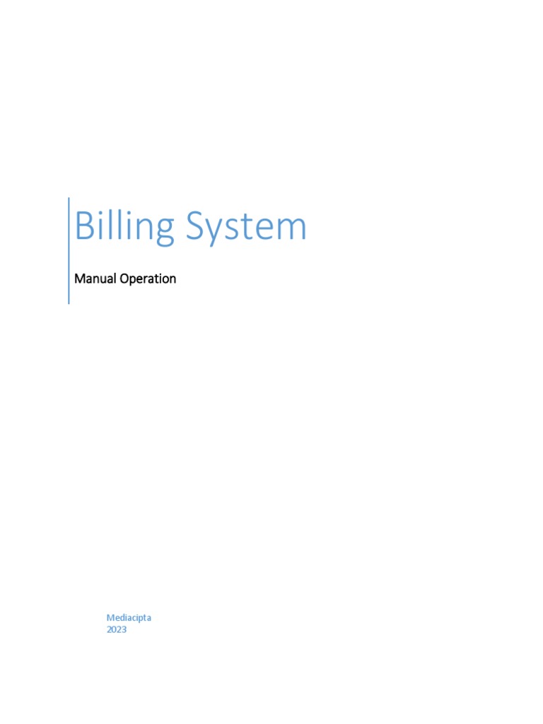 Billing System Manual Doc | PDF