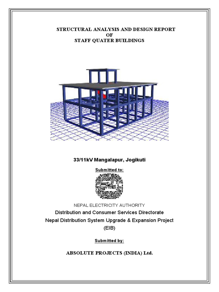 Structural Analysis & Design Report - Staff Quarter-Manglapur | PDF ...
