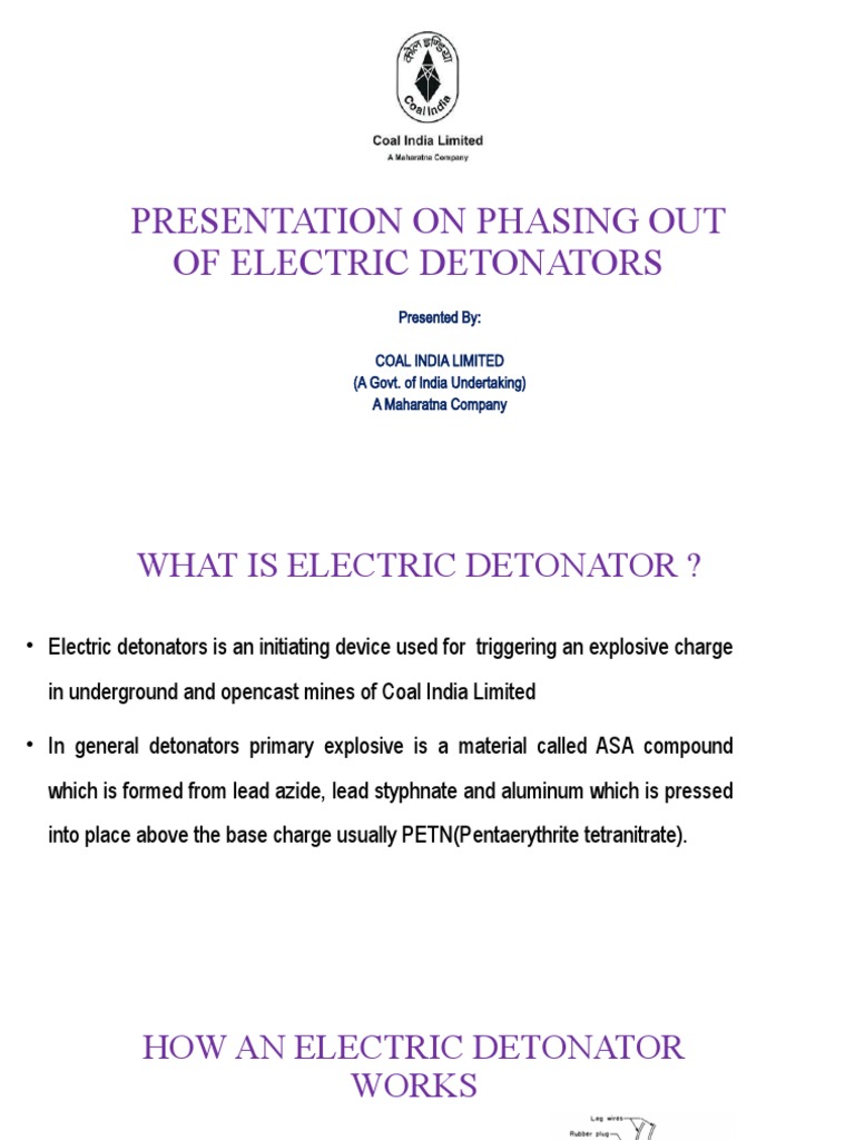 Electric Detonators | PDF | Coal Mining | Coal